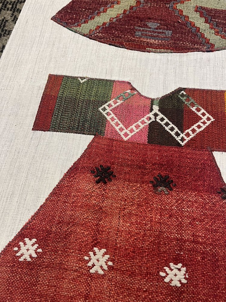 Handmade Double Kilim Caftan Wall Hanging, 1980s for sale at Pamono