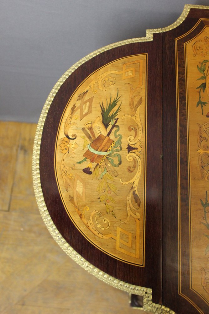 Napoleon III Center Table in Marquetry, 1880s for sale at Pamono