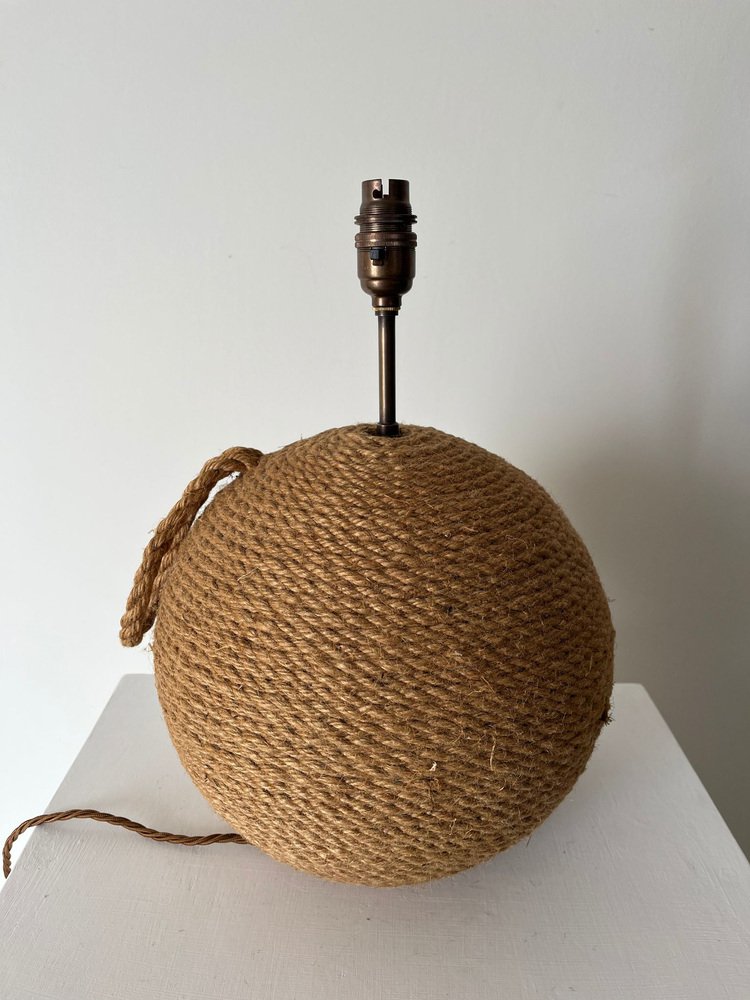 20th Century Modernist Rope Sphere Table Lamp by Adrien Audoux & Frida ...