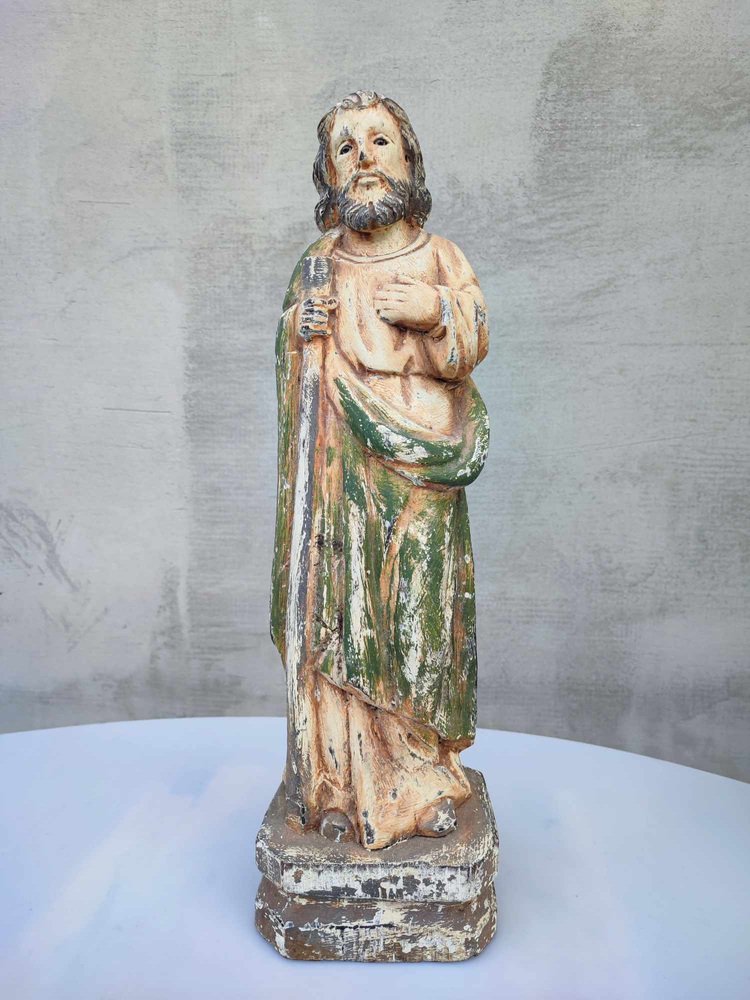 Moses Figure in Limewood, 1890s for sale at Pamono