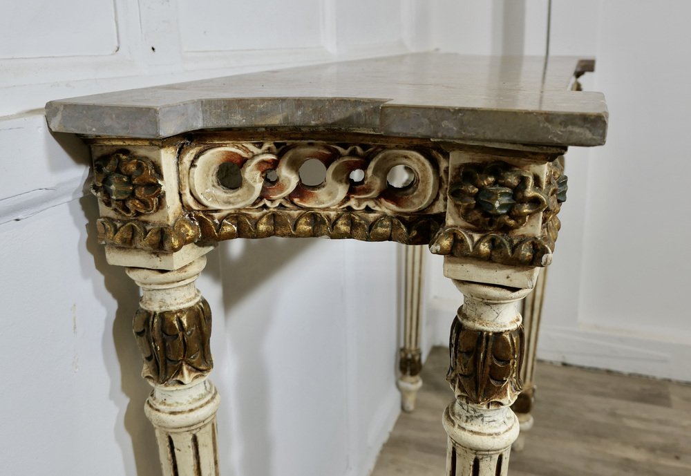 French Style Carved and Painted Console Table for sale at Pamono