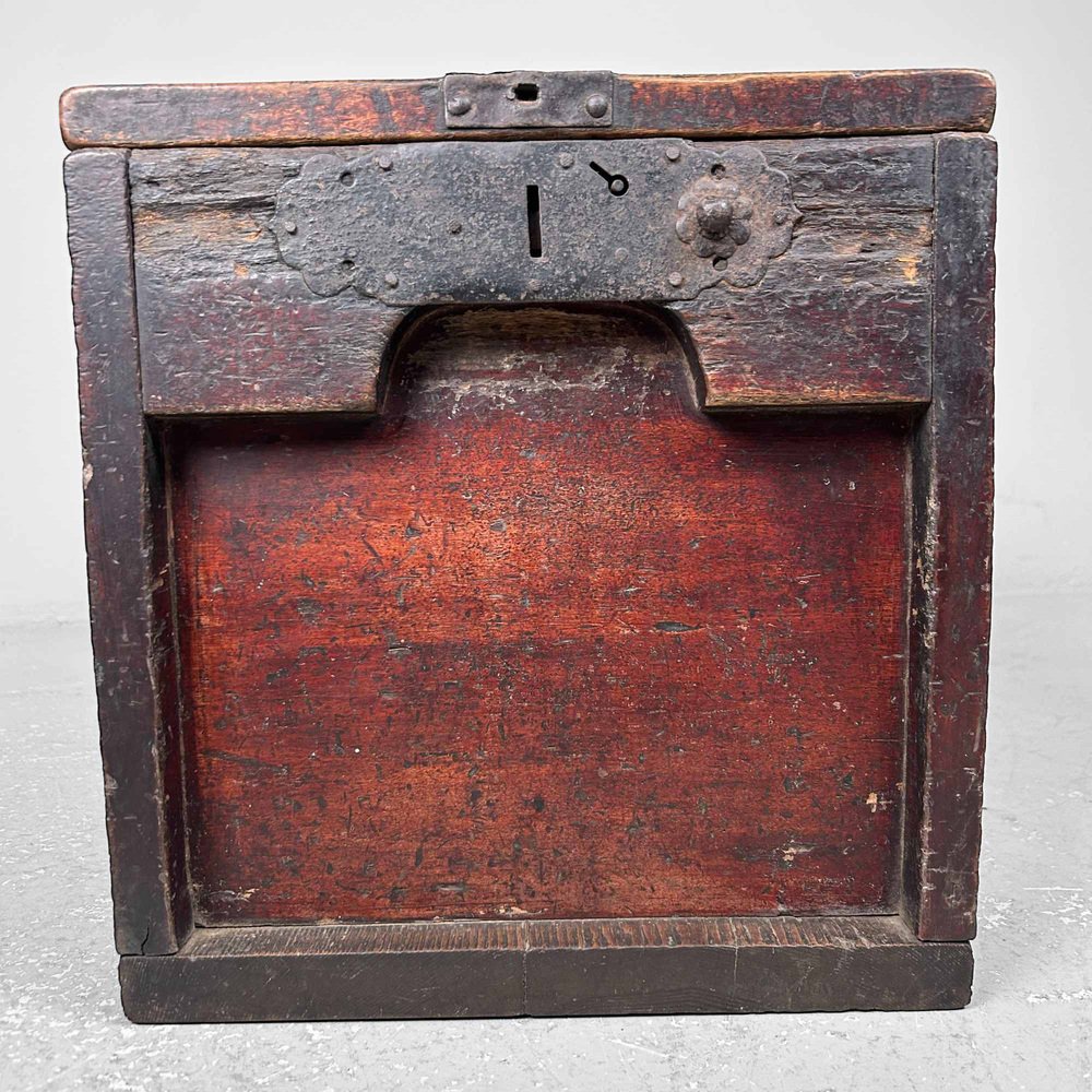 Antique Wooden Zenibako Temple Offering Box, 1890s for sale at Pamono