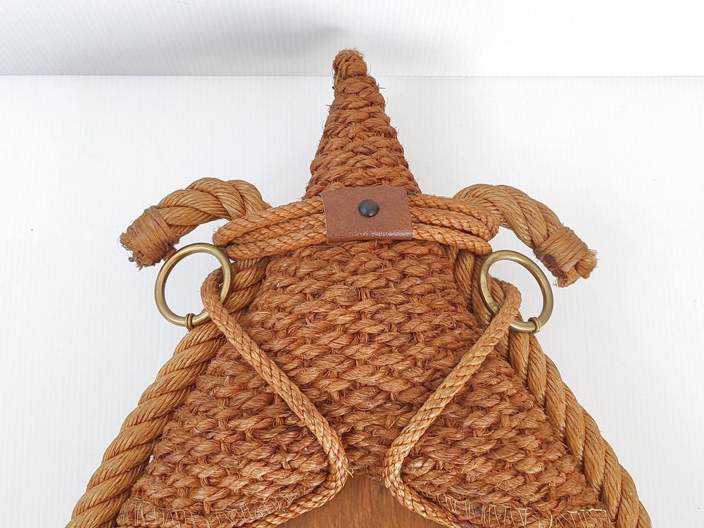 Vintage Carrez Wall Clock in Rope, 1970s for sale at Pamono