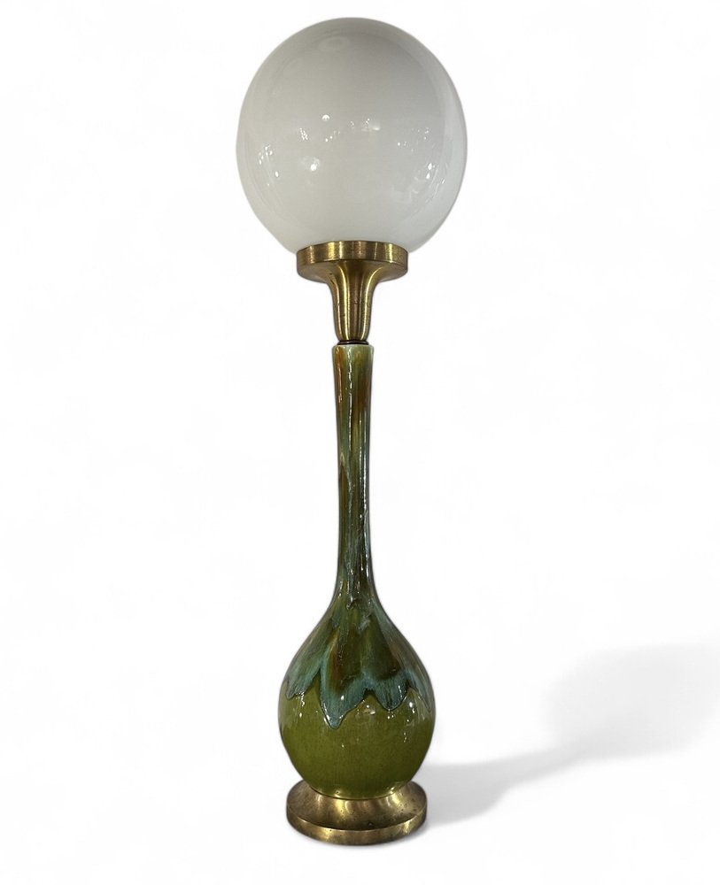 Ceramic and Opaline Lamp by Marianne and John Propst for Modeline ...