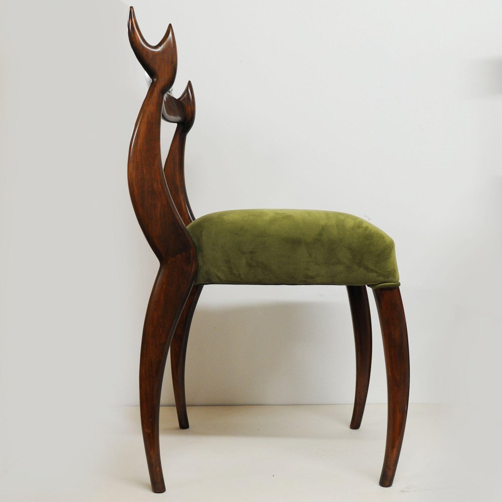 Set of My Dear Chairs in Green Velvet by Sergio Savarese for Dialogica ...