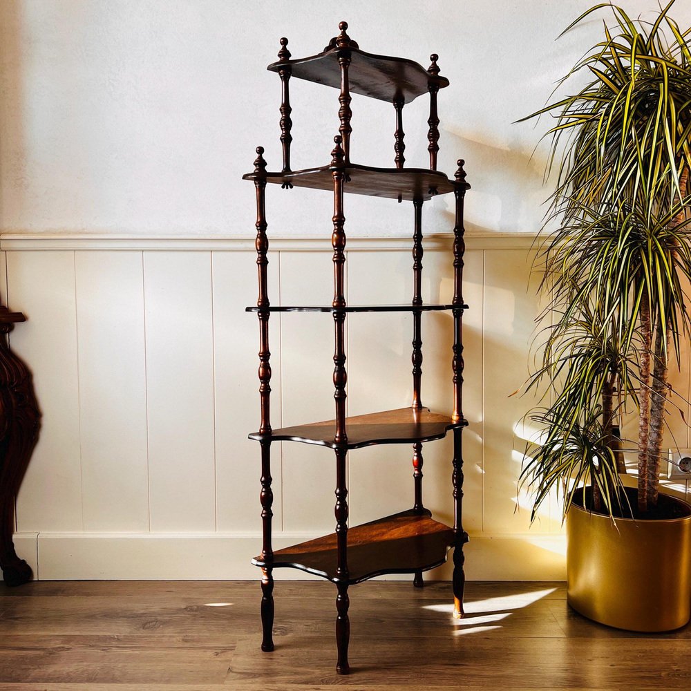 Brown Column Shelf, France for sale at Pamono