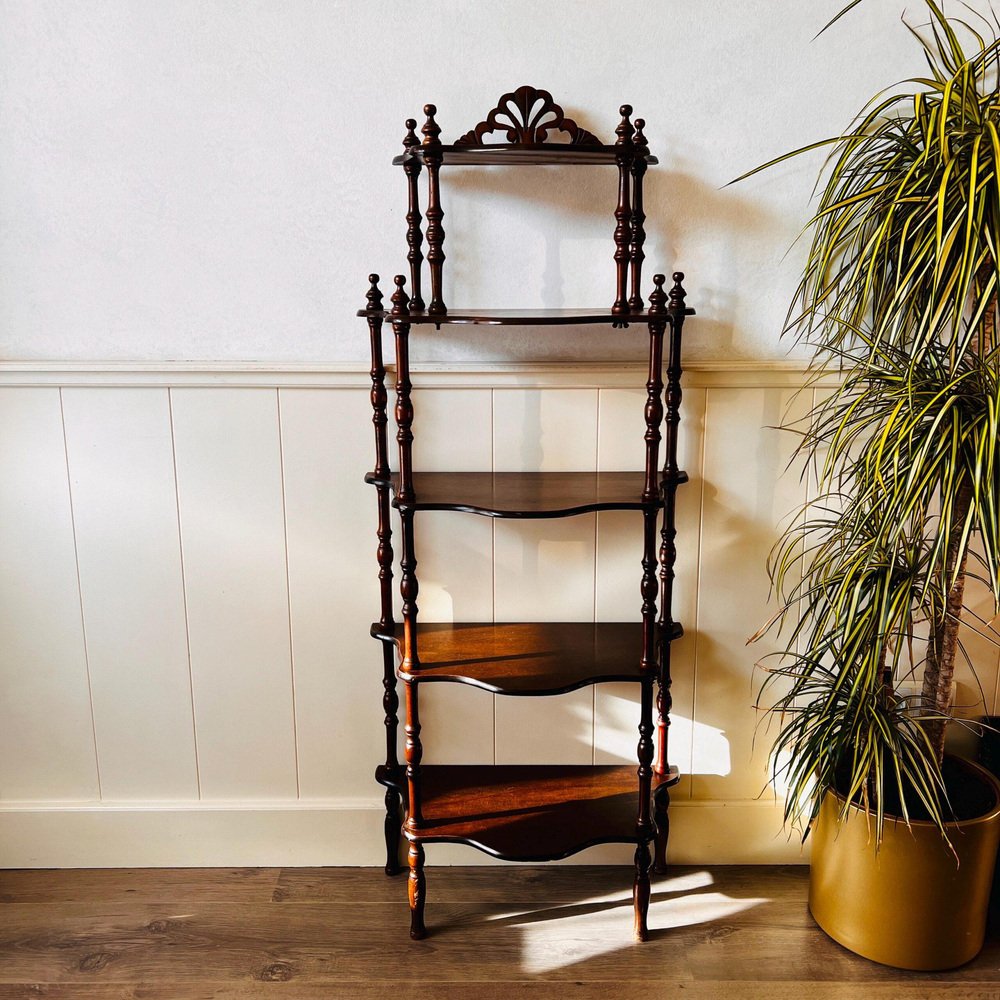 Brown Column Shelf, France for sale at Pamono