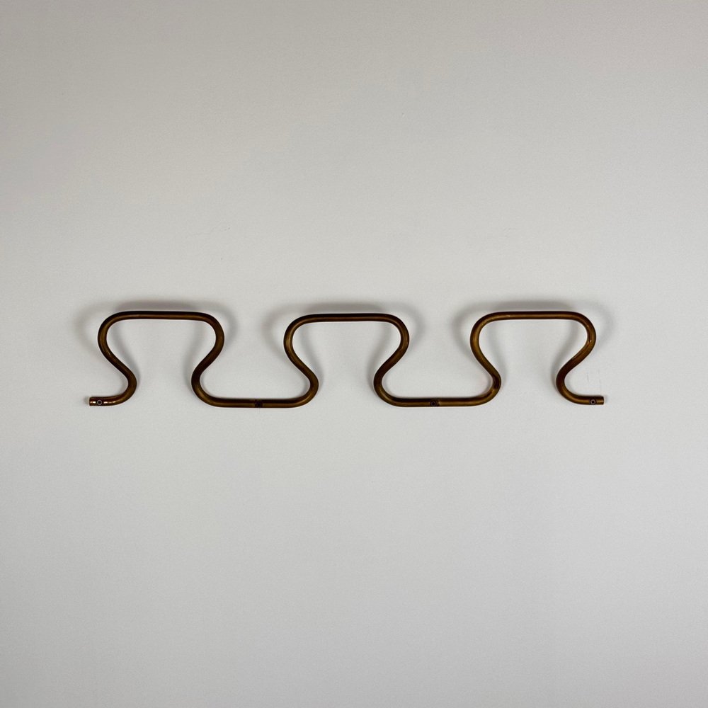 Azucena At3 Greca Brass Wall Coat Rack with Greek Key Design, 1950s for ...