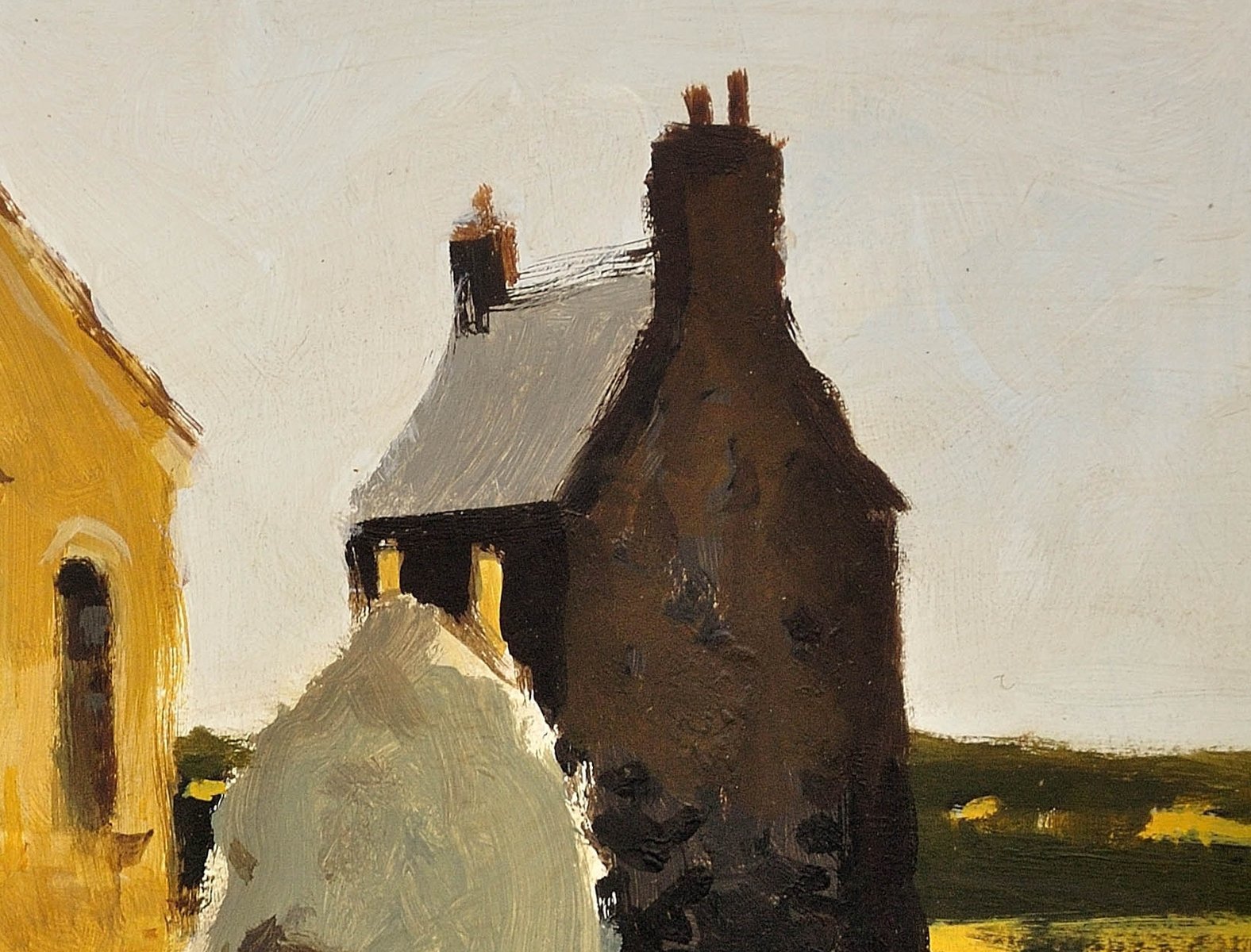 Donald McIntyre, Girl and Chapel, North Wales, 1980s, Oil on Card for ...