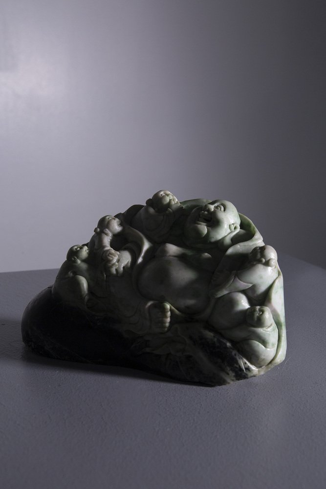 Sculpture of Buddha Surrounded by Children in Jade Root, 1900 for sale ...