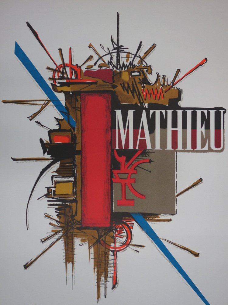 Georges Mathieu, Symbols, Original Lithograph, 1962 for sale at Pamono