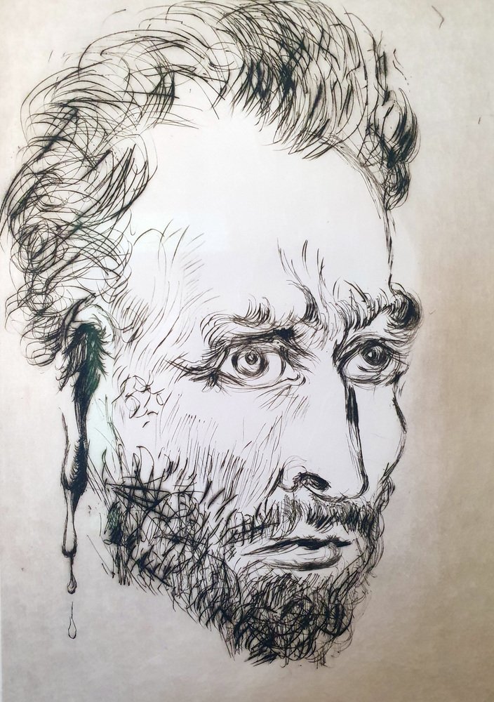 Salvador Dali, Portrait of Van Gogh with Severed Ear, Drypoint and ...