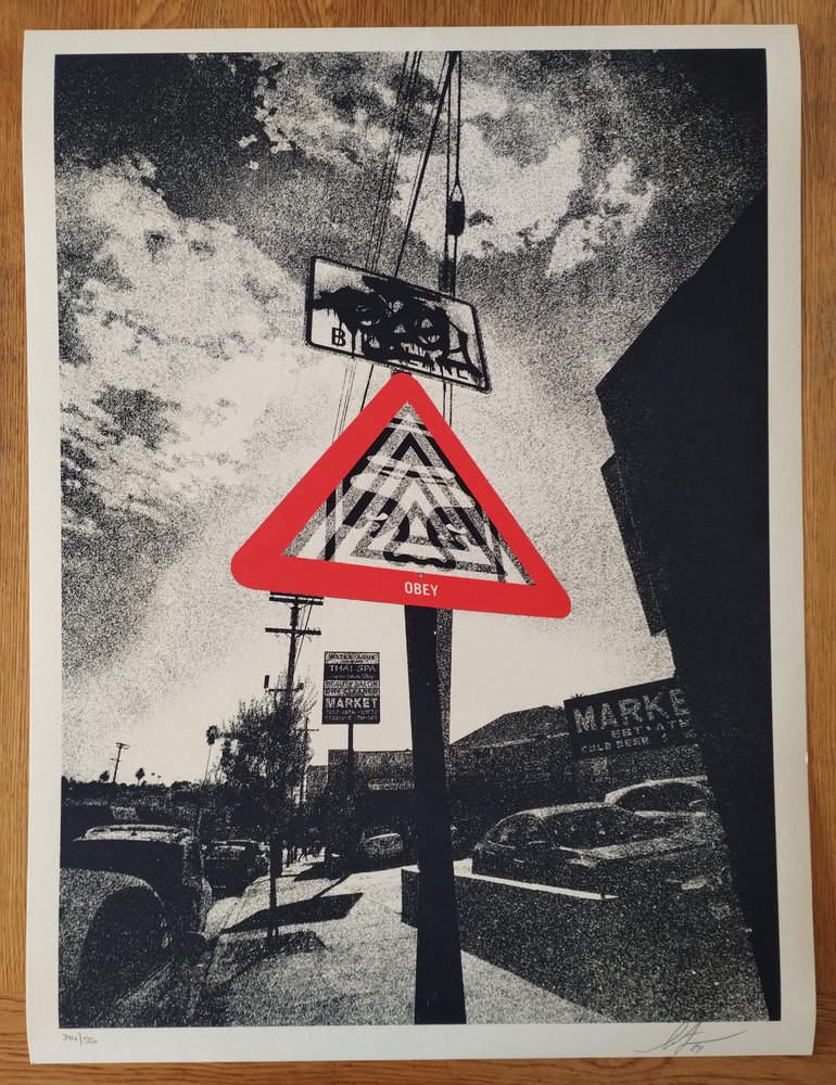 Shepard Fairey (Obey), Warning Sign 24, Screenprint for sale at Pamono