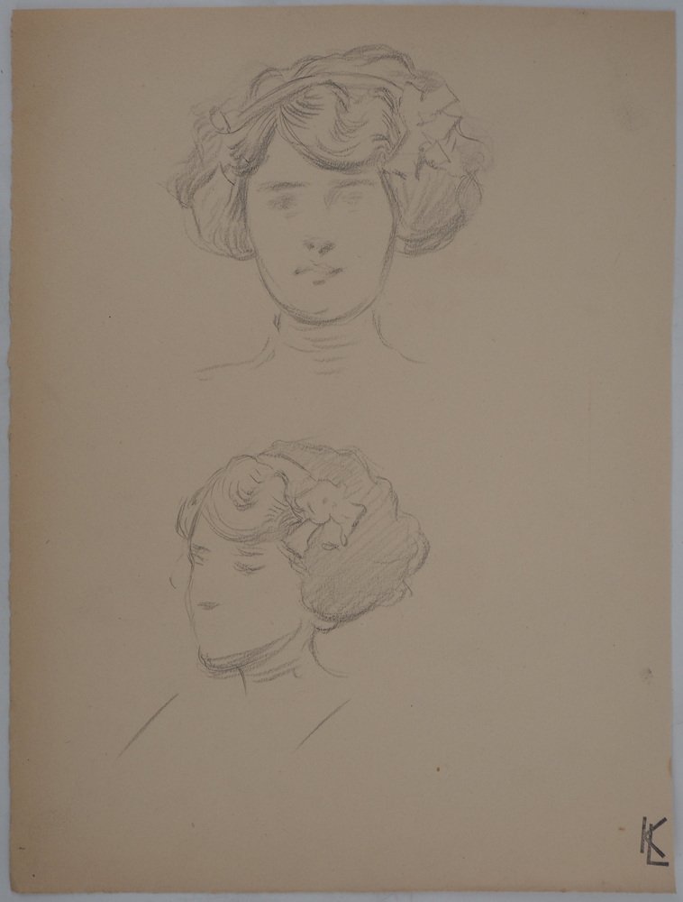 Léopold Franz Kowalski, Portrait of Christelle, Original Drawing for ...