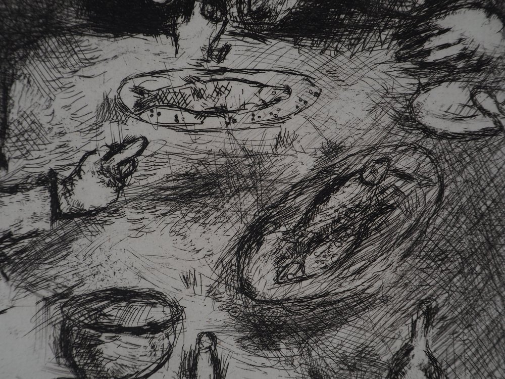 Marc Chagall, Dinner, Original Engraving for sale at Pamono