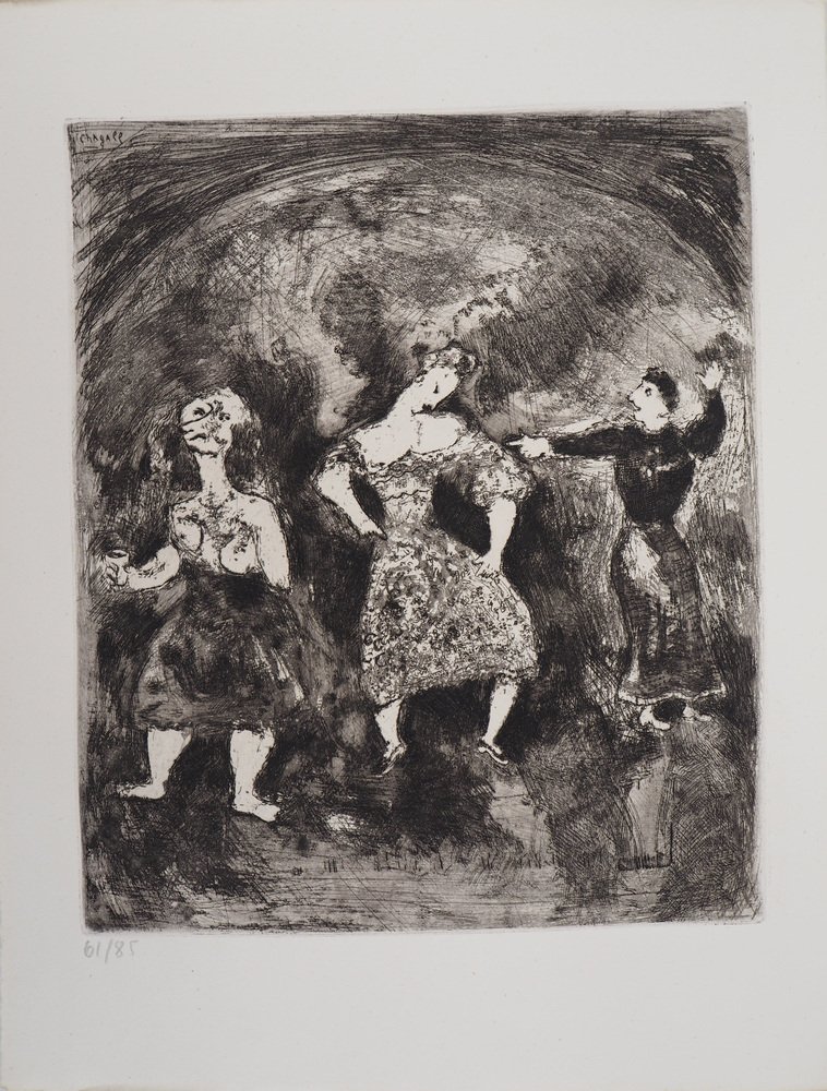 Marc Chagall, Dancers, Original Engraving for sale at Pamono