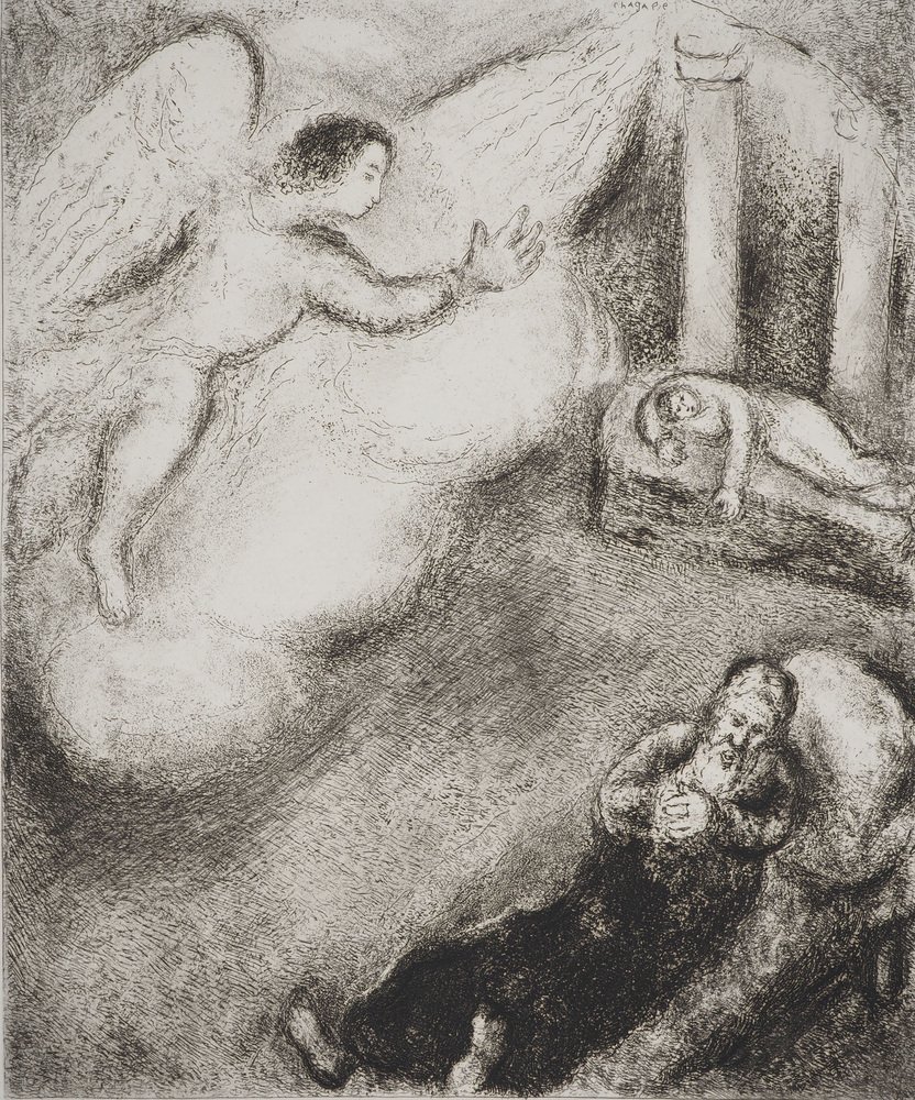 Marc Chagall, Samuel Called by God, Original Engraving for sale at Pamono