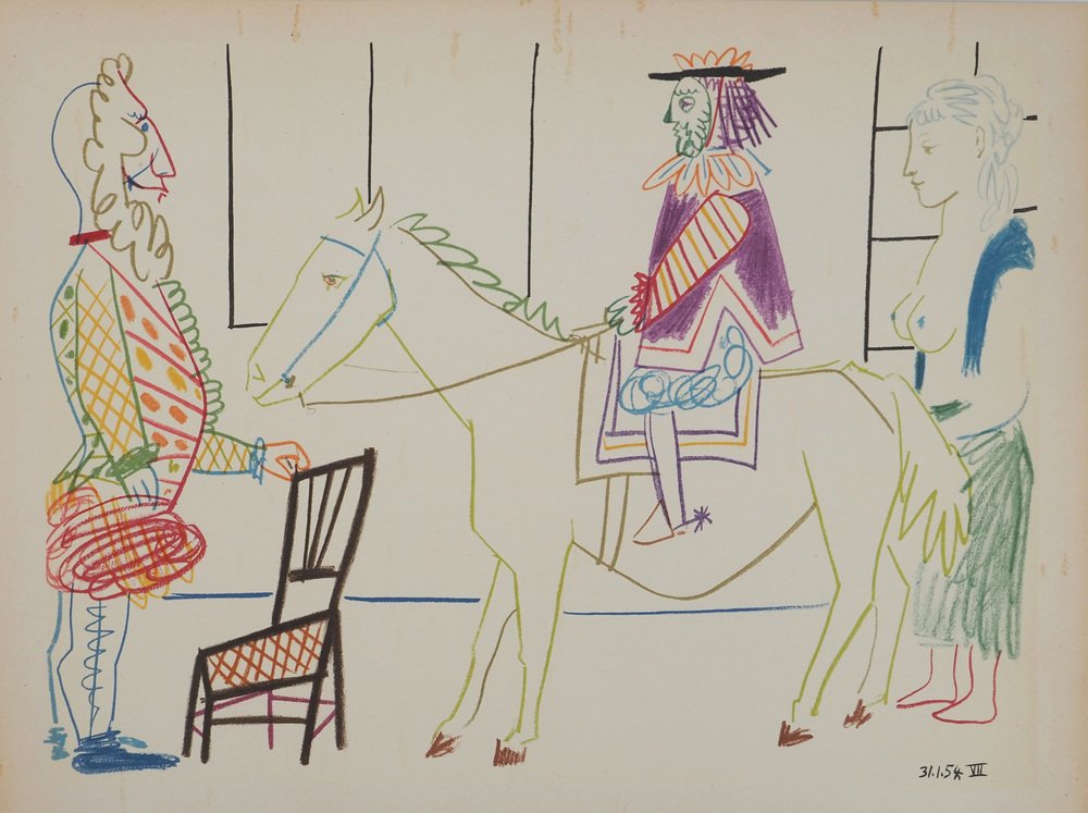 Pablo Picasso, Courtier, King and Destitute Woman, Lithograph for sale ...