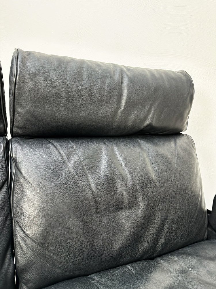 Vintage Black Leather Model 620 2-Seater Sofa by Dieter Rams for Vitsoe ...