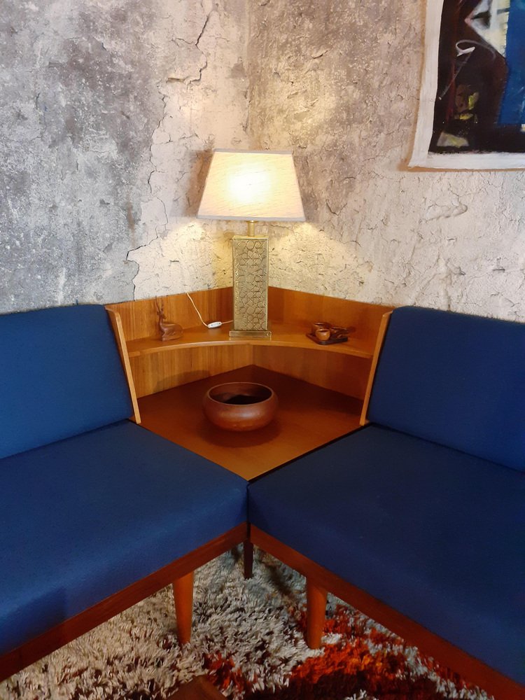 Mid-Century Scandinavian Teak Corner Table from Svane Combina, 1960s ...