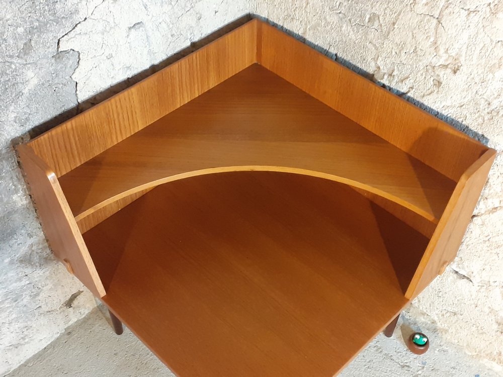Mid-Century Scandinavian Teak Corner Table from Svane Combina, 1960s ...