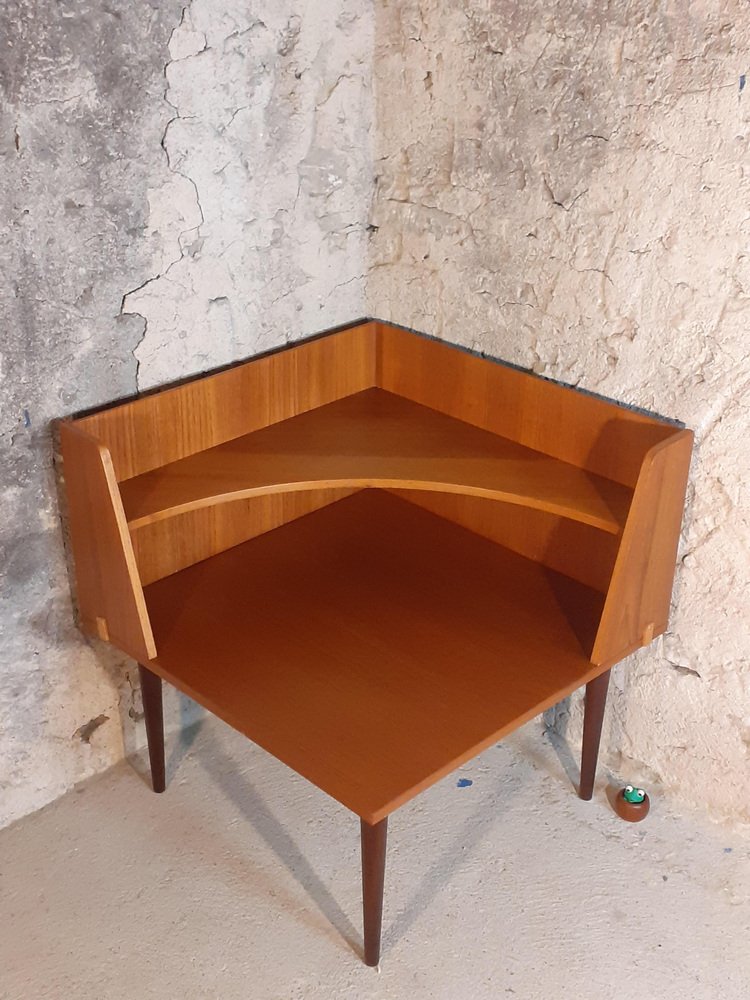 Mid-Century Scandinavian Teak Corner Table from Svane Combina, 1960s ...