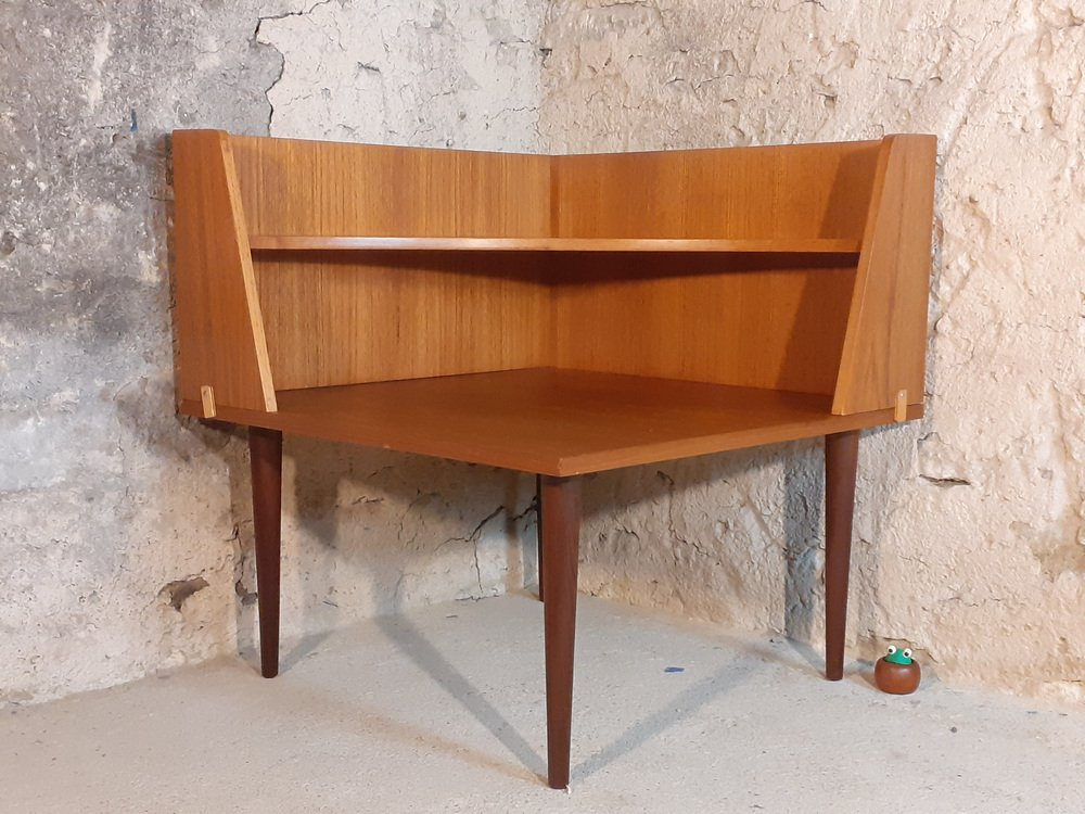 Mid-Century Scandinavian Teak Corner Table from Svane Combina, 1960s ...