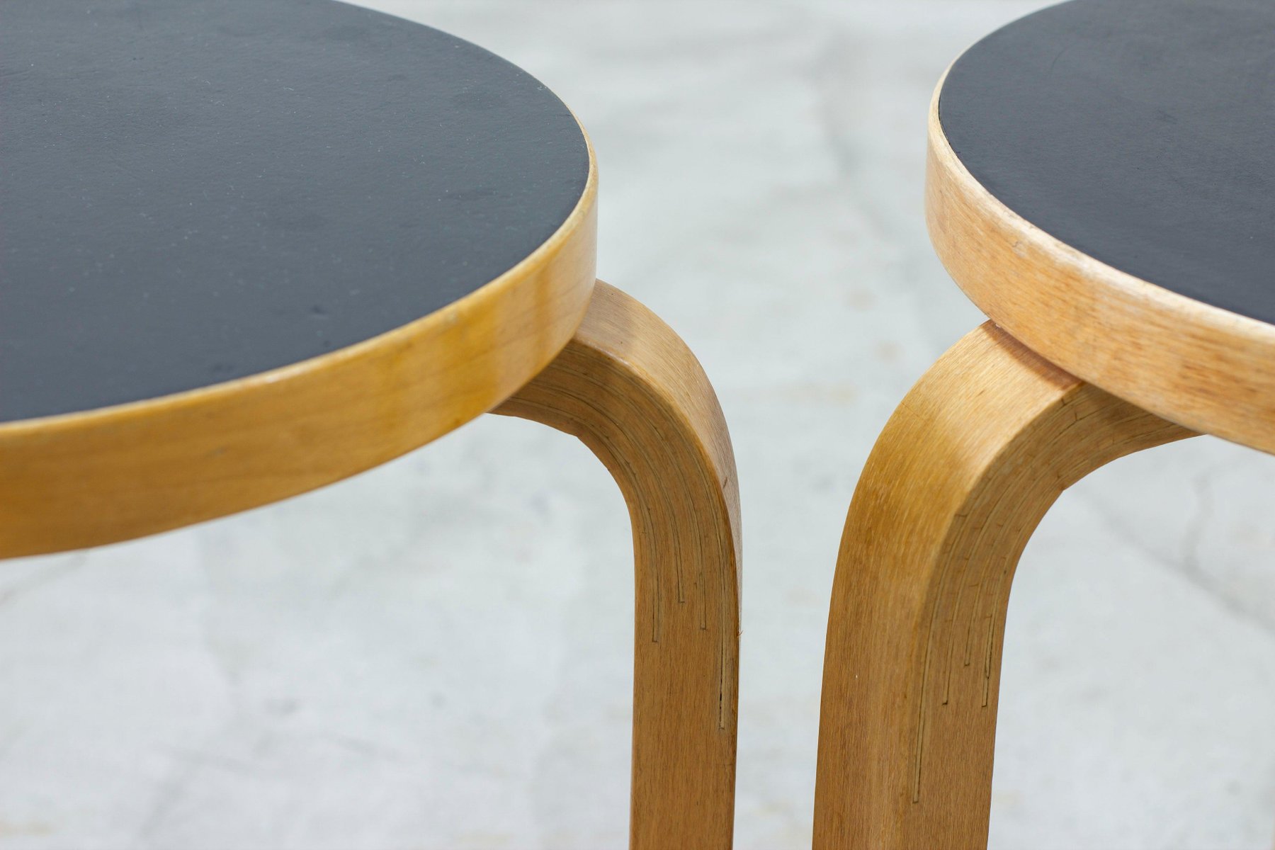 Set of Model 60 Stools by Alvara Aalto for Artek, 1950s for sale at Pamono