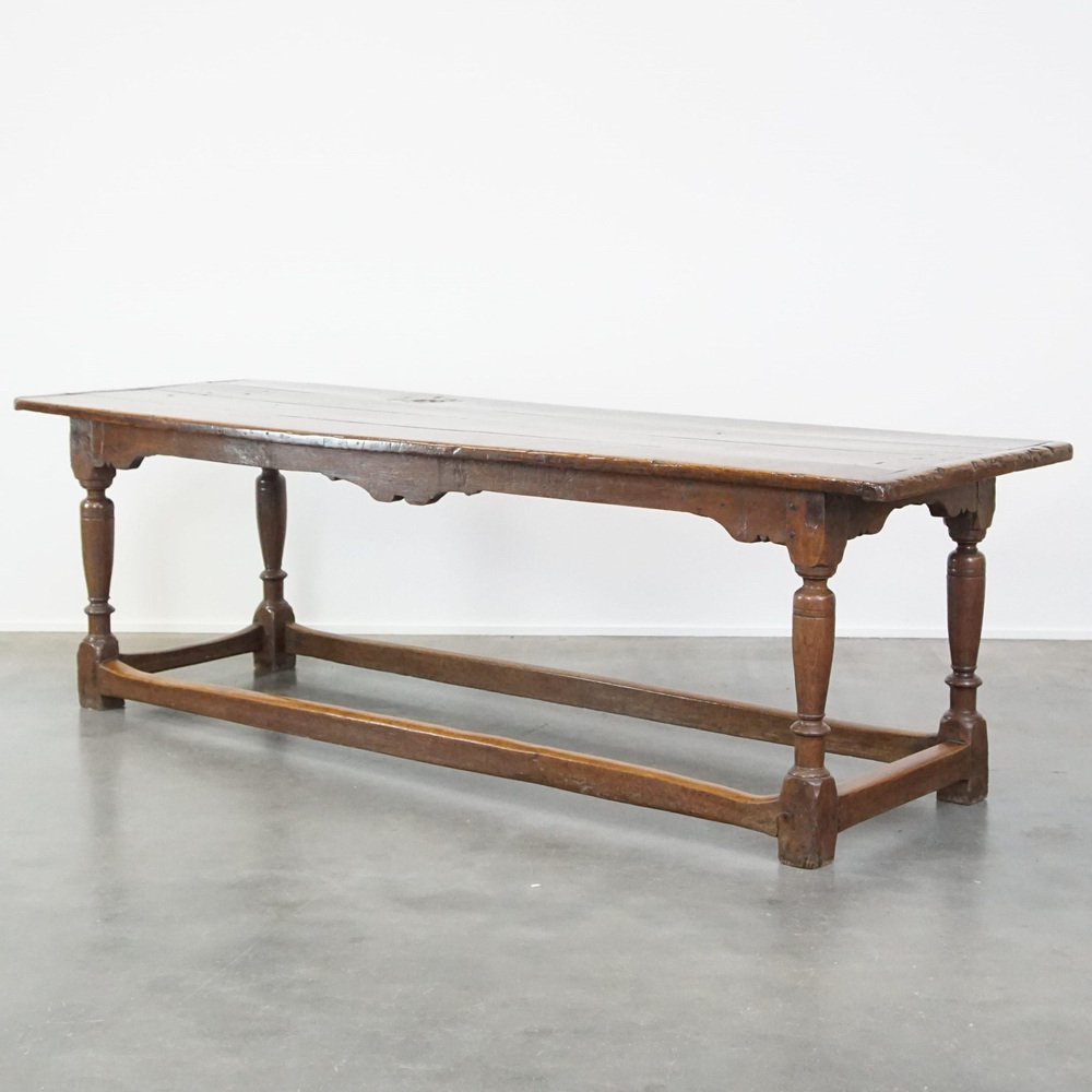 Large 17th Century English Oak Refectory Dining Table for sale at Pamono