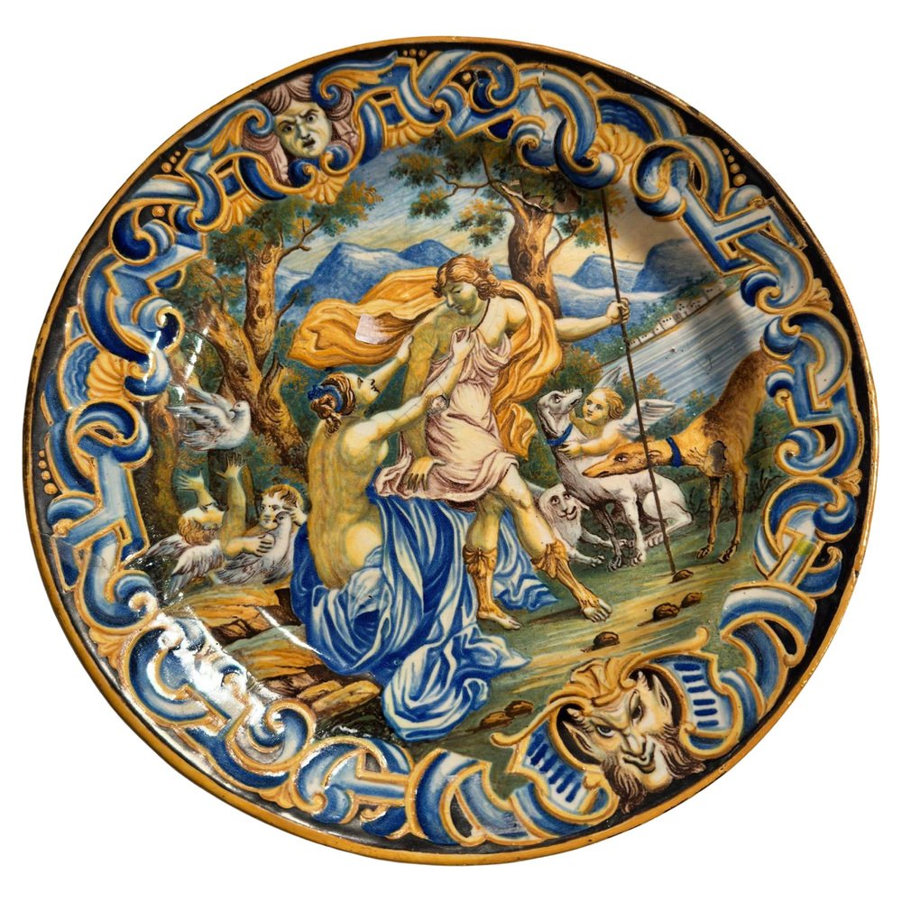 19th Century Italian Ceramics Plate with Mythological Scene for sale at ...