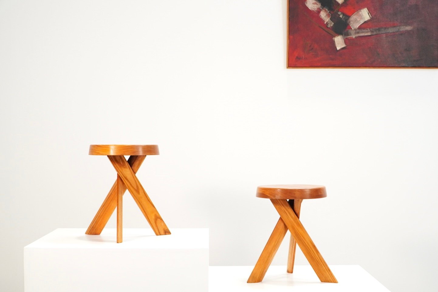 Early S31 Stool in Elm by Pierre Chapo, France, 1970s for sale at Pamono