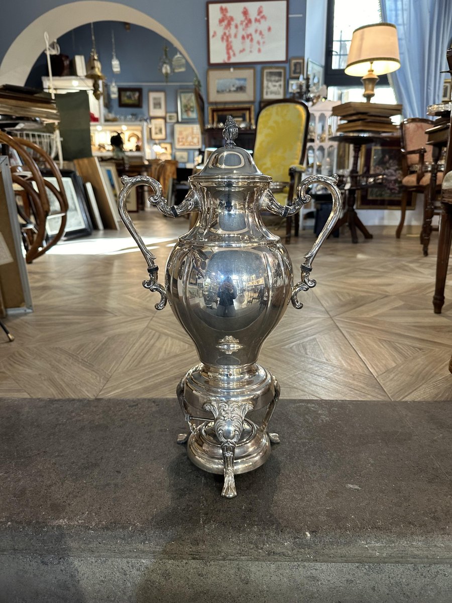 Large English Art Nouveau Samovar in Smooth Sheffield with Cold Worked ...