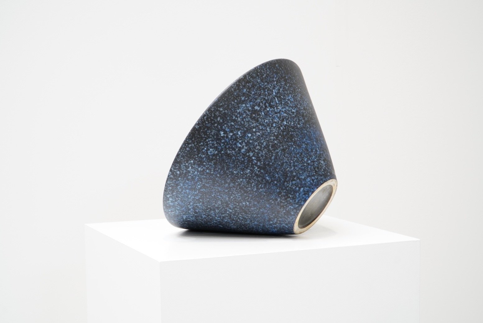 Blue UFO-Shaped Art Vase by Claude Dumas, France, 1980s for sale at Pamono