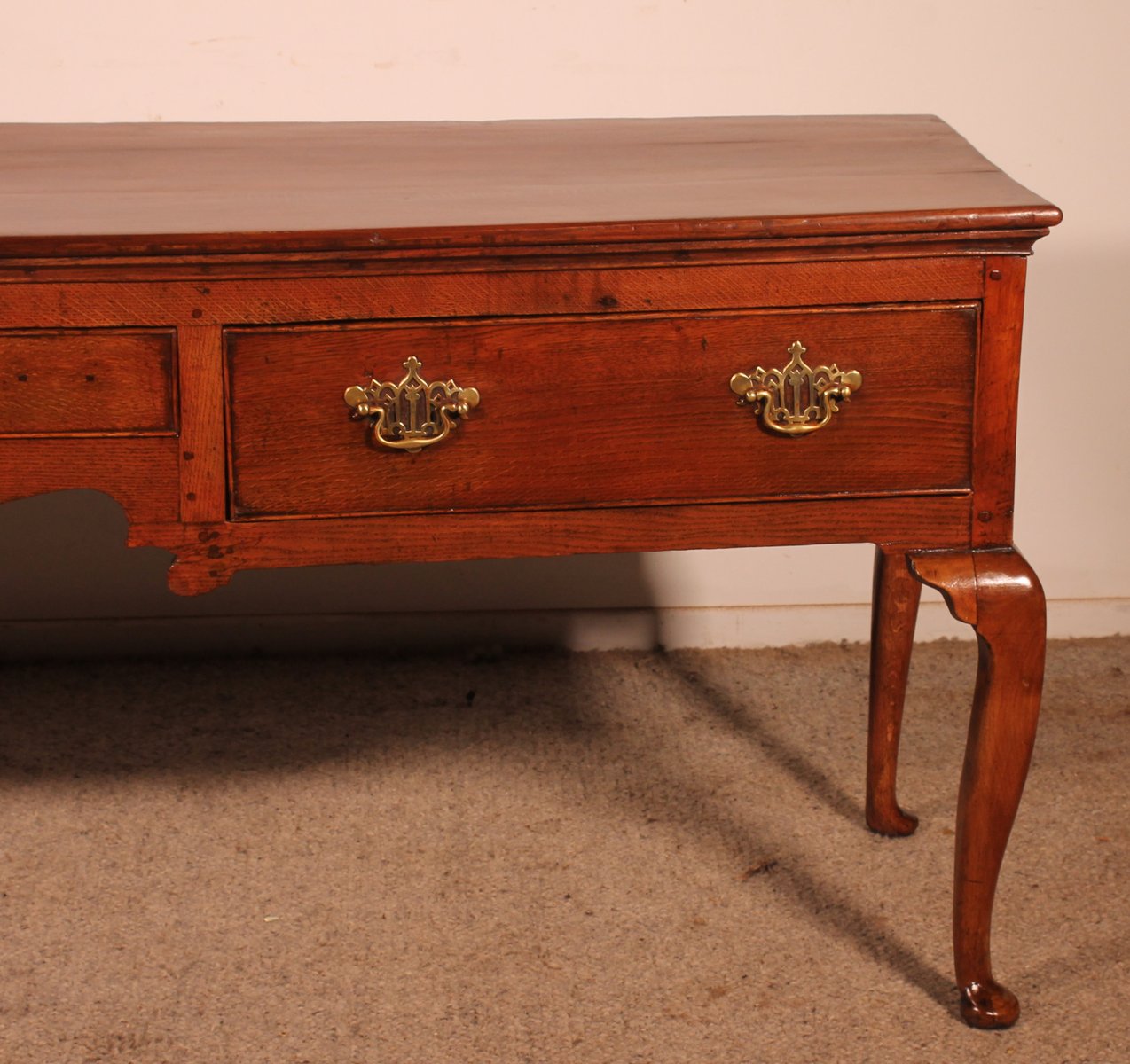 Large Antique Oak Console Table for sale at Pamono