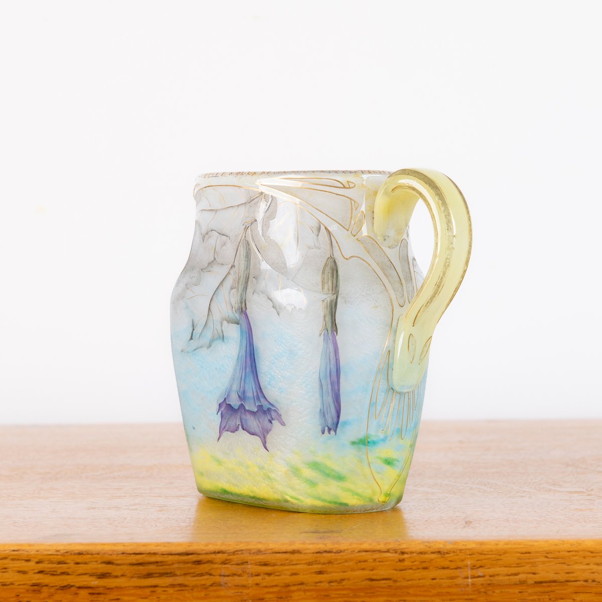 Glass Paste Pitcher Decorated with Daturas and Dragonflies by Jean Daum ...