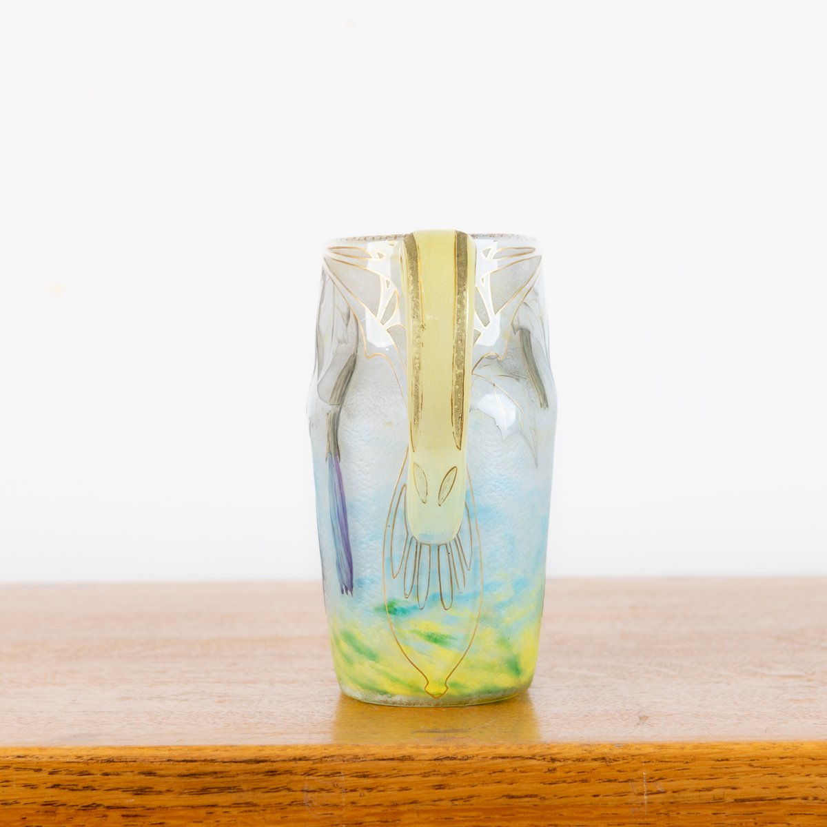 Glass Paste Pitcher Decorated with Daturas and Dragonflies by Jean Daum ...