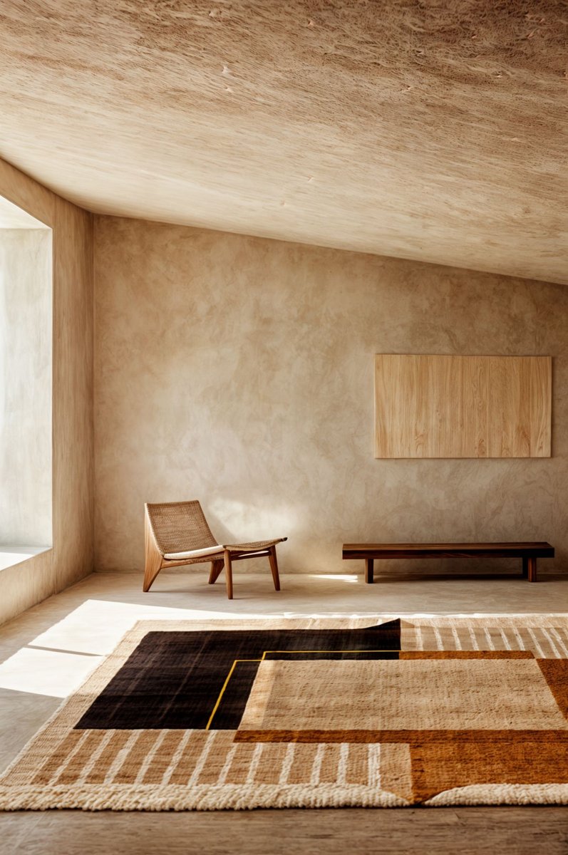 Almond Modern Rectangular Rug by Tapis Studio for Hommés Studio for ...