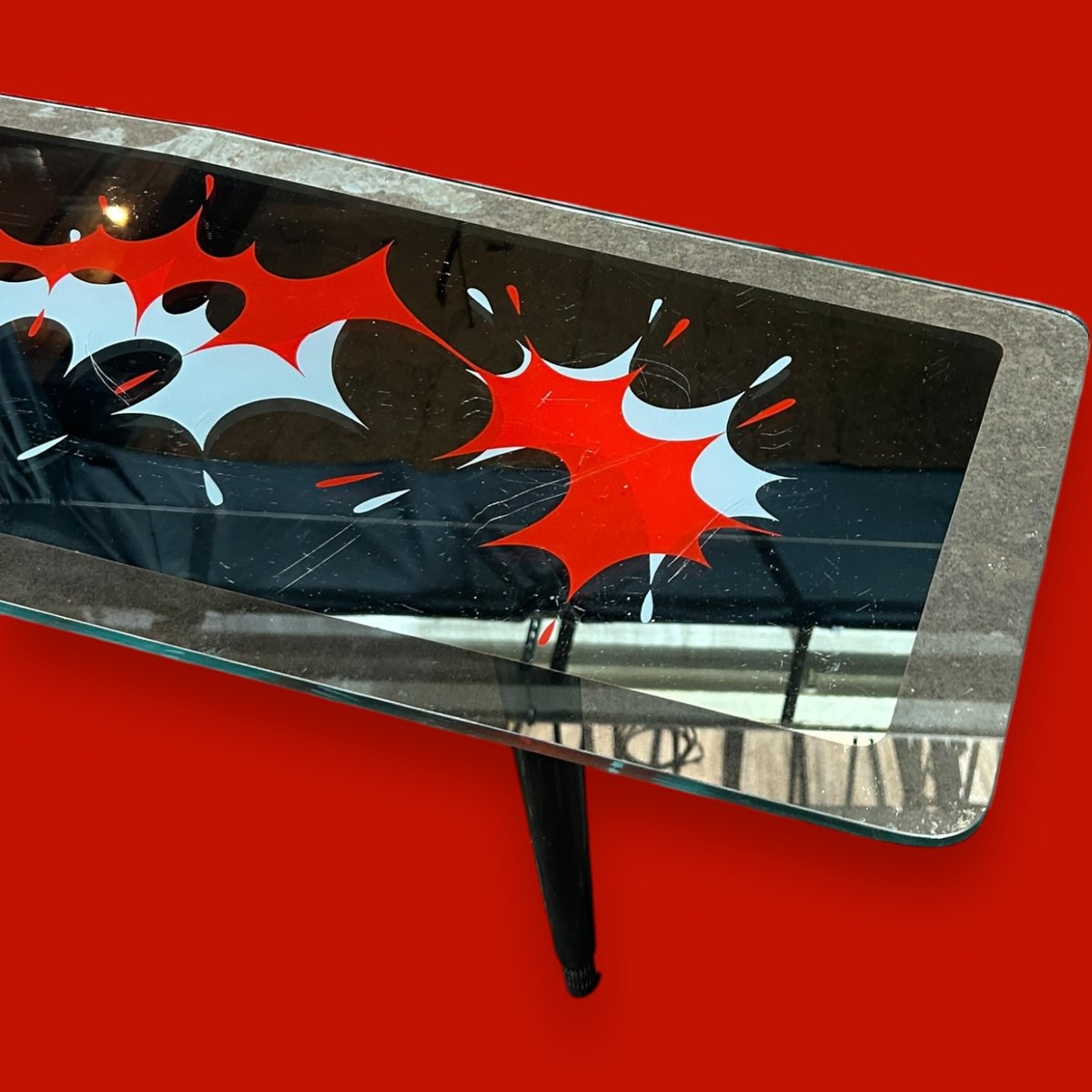 Mid-Century Glass Top Circus Coffee Table for sale at Pamono
