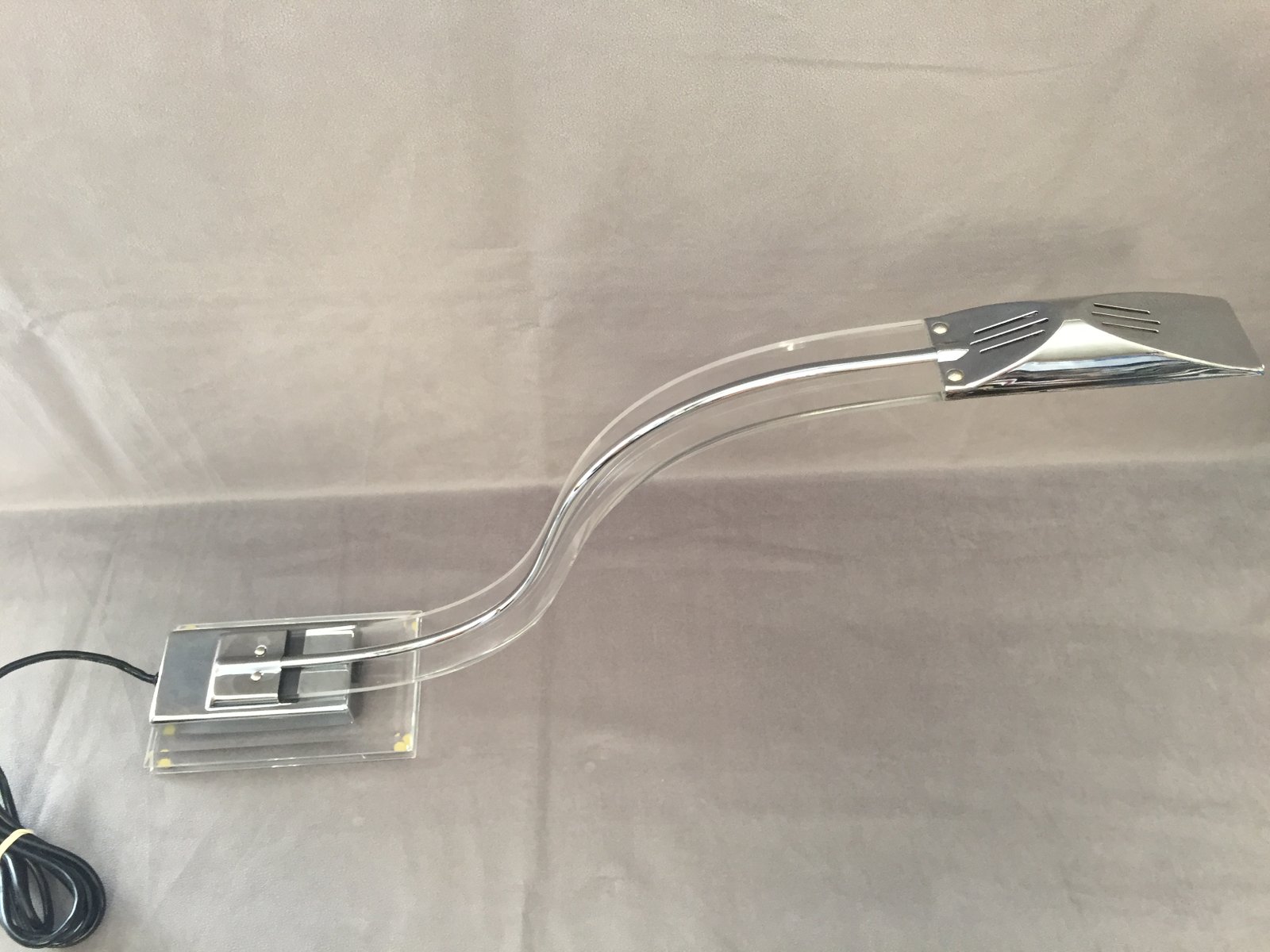 Modernist Italian Cobra Model Desk Lamp in Acrylic Glass and Chrome ...