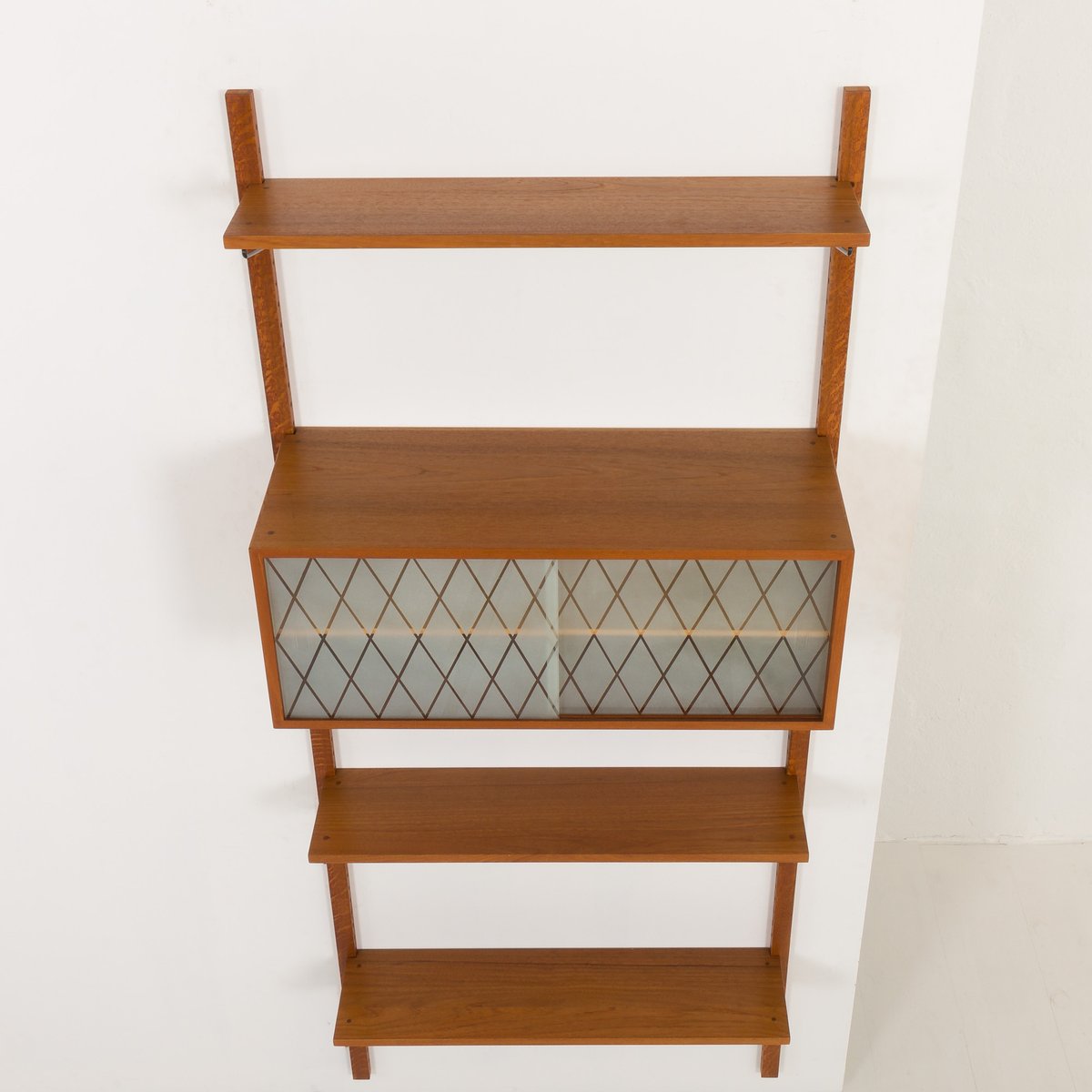 Mid-Century Scandinavian Modern Upcycled Teak Wall Unit, 1960s for sale ...