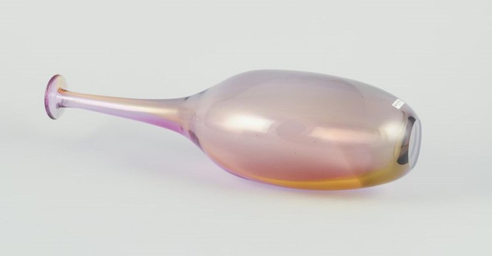 Large Slim-Necked Art Glass Vase from Kosta Boda, Sweden, 1980s for ...