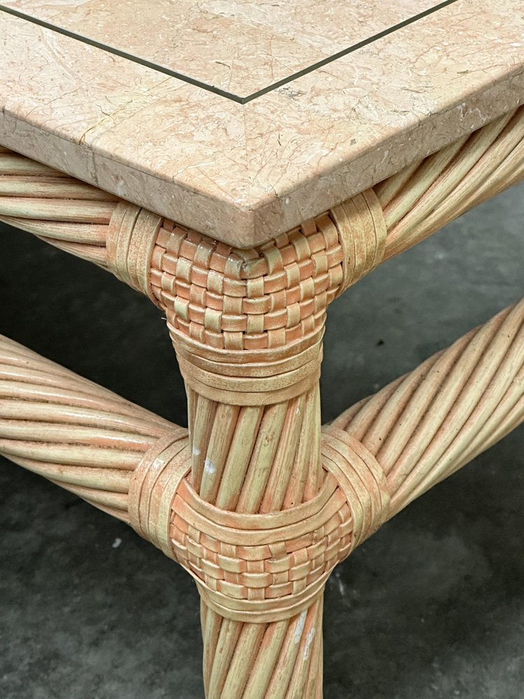 Pink Tessellated Travertine Coffee Table from Roche Bobois, 1980s for ...