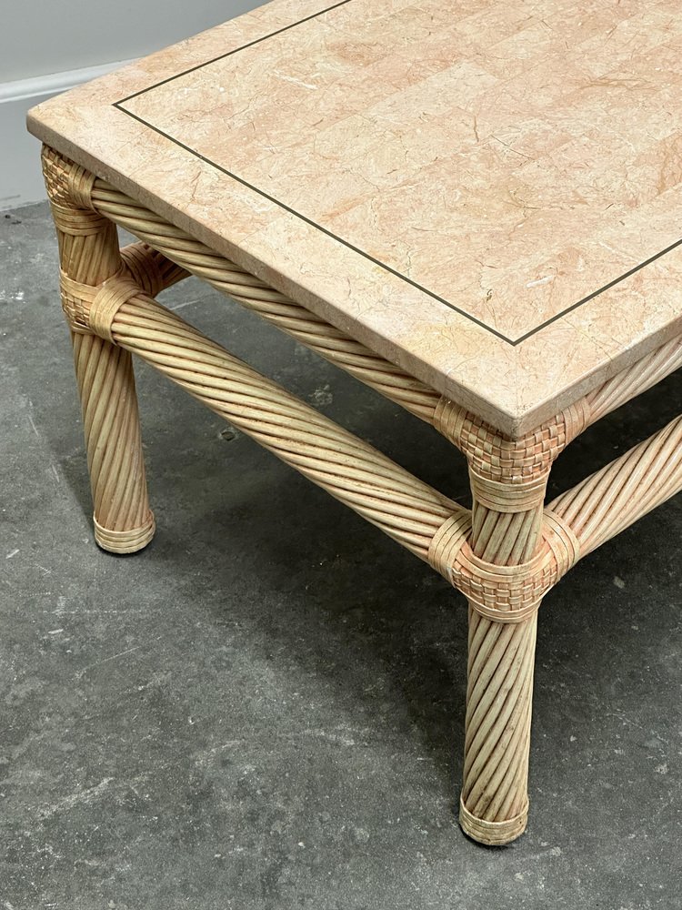 Pink Tessellated Travertine Coffee Table from Roche Bobois, 1980s for ...