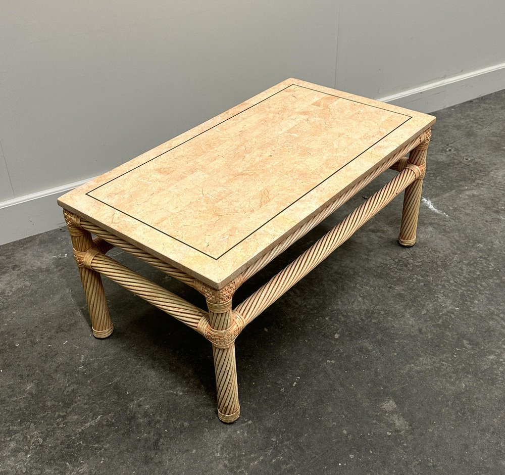 Pink Tessellated Travertine Coffee Table from Roche Bobois, 1980s for ...
