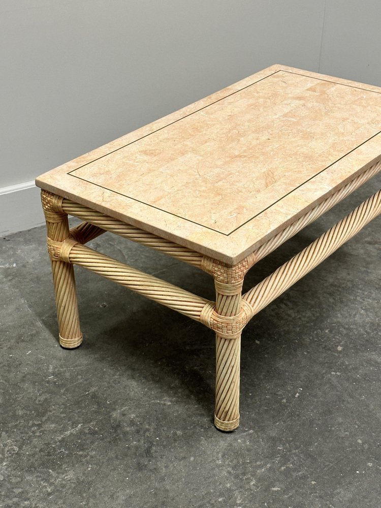 Pink Tessellated Travertine Coffee Table from Roche Bobois, 1980s for ...
