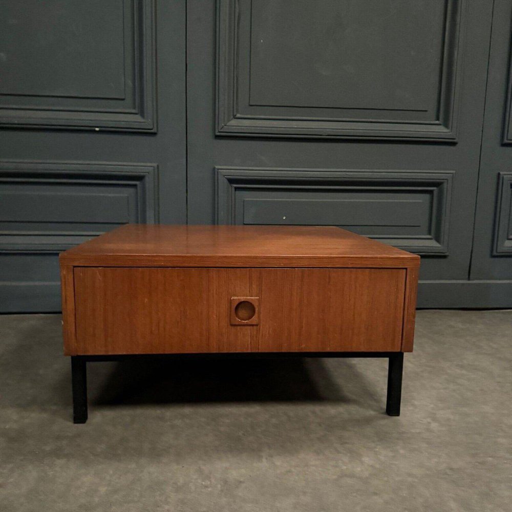 Scandinavian Teak Bedside Coffee Table with One Drawer, 1960s for sale ...