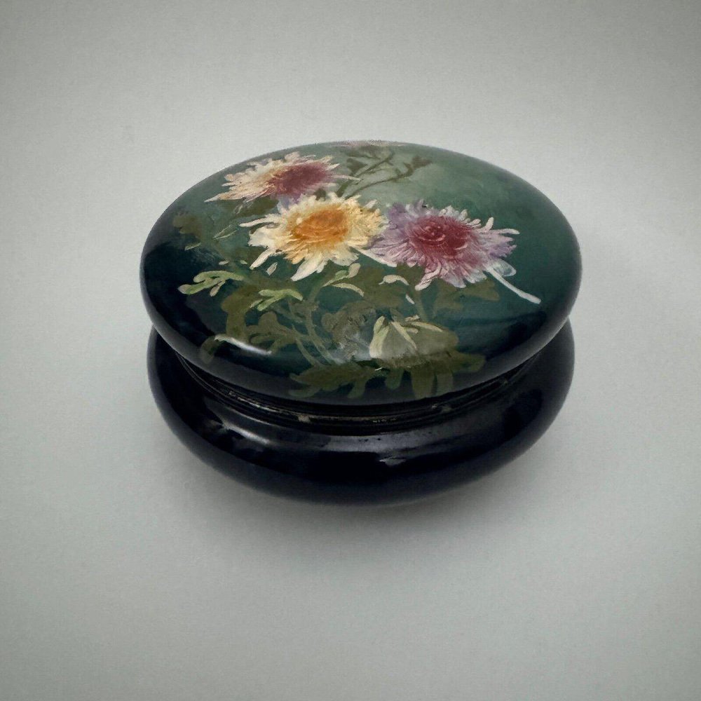 Impressionist Barbotine Candy Box Decorated with Dahlias, 1890s for ...