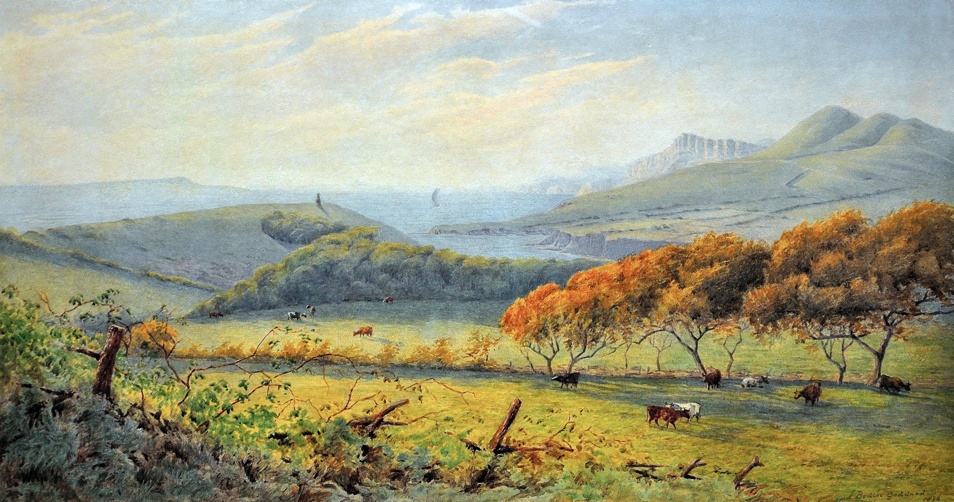 John Bedloe Goddard, Kimmeridge Bay & the Clavell Tower, The Purbecks ...