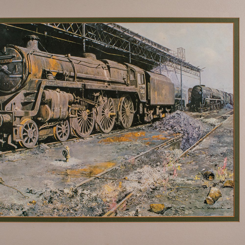 David Shepherd, Steam Locomotive, 1990s, Print for sale at Pamono