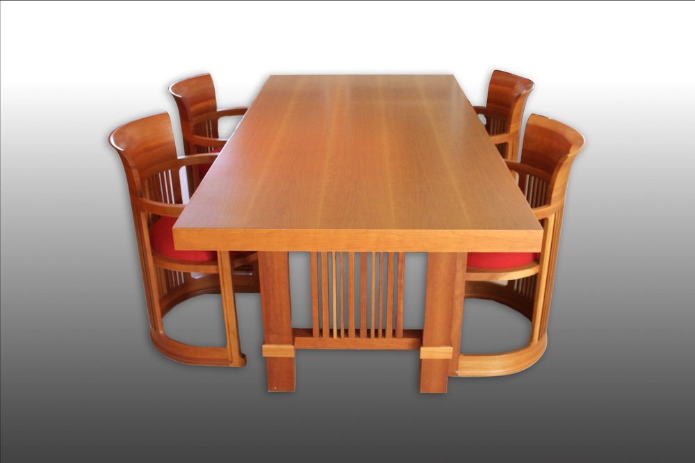 Dining Set by Frank Lloyd Wright, Set of 5 for sale at Pamono